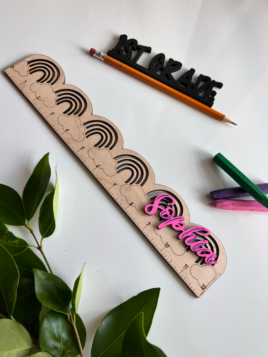 Rainbow Personalized ruler for kids (Back to School Supplies) 12 inch ...